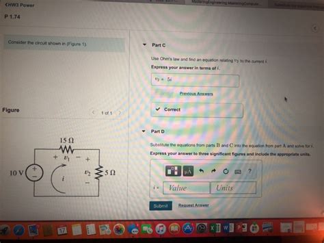 Solved P 1 74 Part A Consider The Circuit Shown In Figure