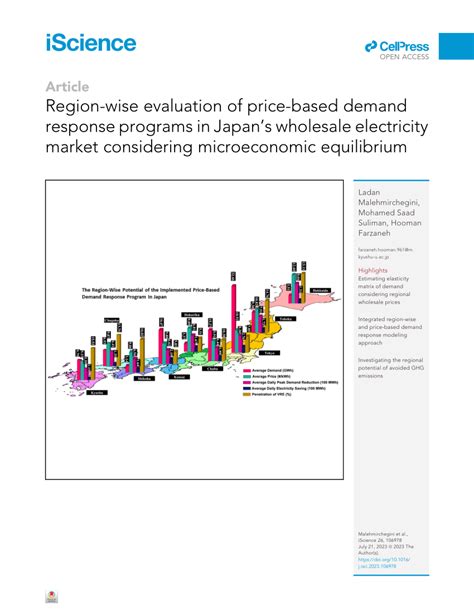 Pdf Region Wise Evaluation Of Price Based Demand Response Programs In Japans Wholesale