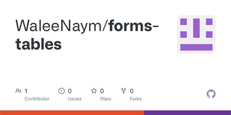 Github Waleenaym Forms Tables