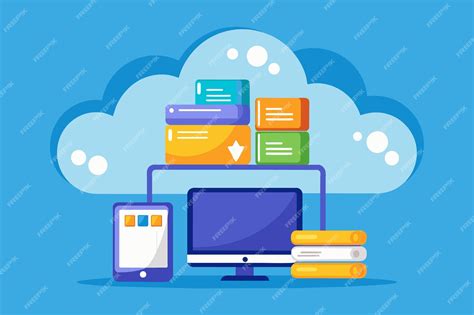 A Colorful Illustration Depicts The Concept Of Cloud Computing With A