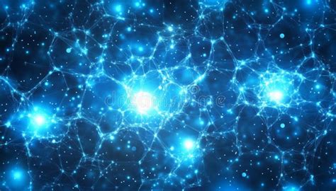 Abstract Technology Background Blue Network Of Connecting Points And