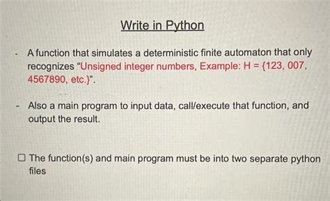 Solved A Function That Simulates A Deterministic Finite