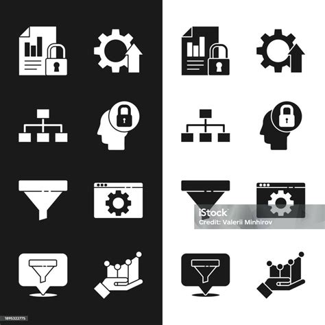 자물쇠가 있는 사람의 머리 계층 구조 조직도 차트 문서 및 화살표 성장 기어 판매 깔때기 브라우저 설정 파이 인포그래픽 및 위치