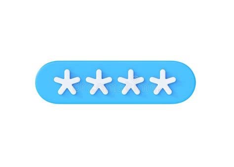 password 3d render icon code field simple privacy illustration and blue secure login label
