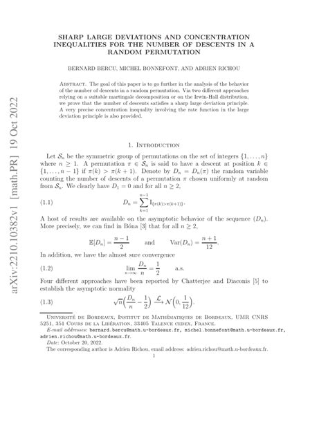 Pdf Sharp Large Deviations And Concentration Inequalities For The