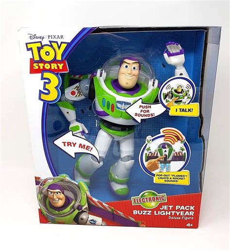 Toy Story 3 Electronic Jet Pack Buzz Lightyear Deluxe Figure Htf Rare