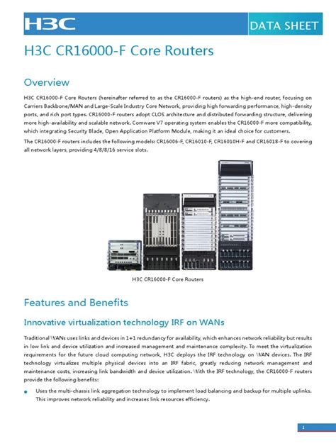 H3c Cr16000 F Core Routers Data Sheet Pdf Router Computing Computer Network