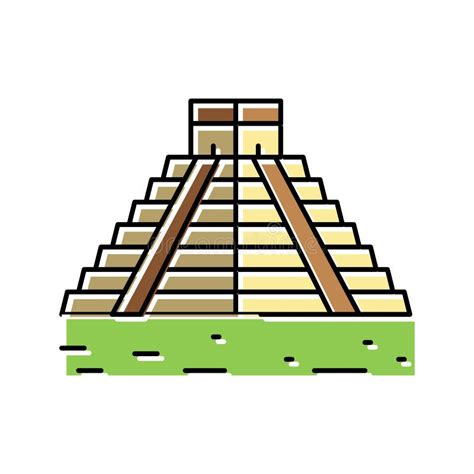 Chichen Itza Color Icon Vector Illustration Stock Vector Illustration Of Gate Itza 254427147