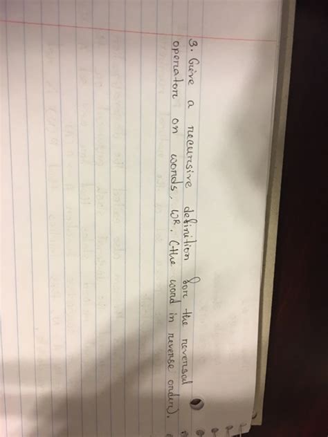 solved give a recursive definition for the reversal