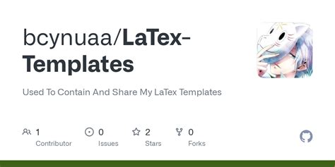 GitHub Bcynuaa LaTex Templates Used To Contain And Share My LaTex Templates