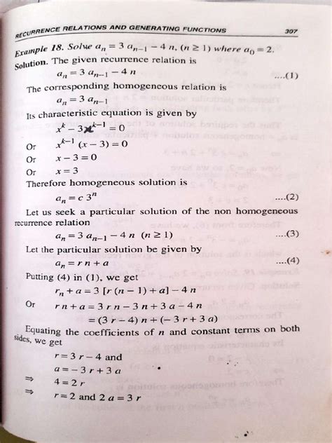 non homogeneous pdf recurrence relation mathematical relations