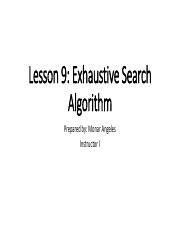 Lesson Exhaustive Search Algorithm Pdf Lesson Exhaustive Search Algorithm Prepared By