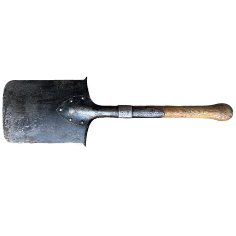 Original German Paratrooper Entrenching Shovel With Metal Cover Carrier