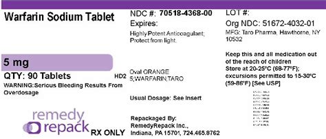 Dailymed Warfarin Sodium Tablet