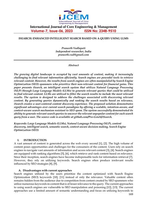 Pdf Isearch Enhanced Intelligent Search Based On A Query Using Llms