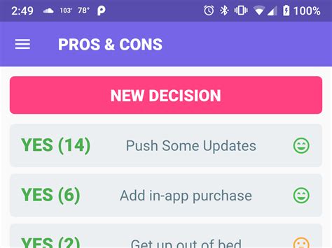 PROS CONS Mobile App Design By Joshua Kidd On Dribbble