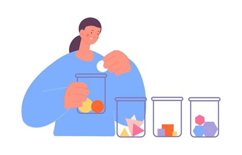Premium Vector Woman Do Tasks Distribution Metaphor Sorting Geometric