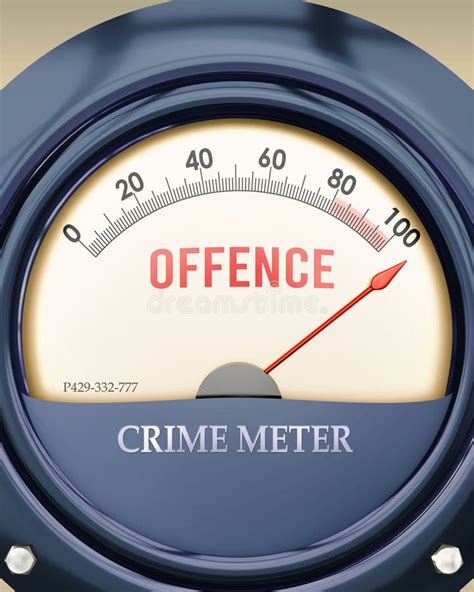 Offence And Crime Meter That Is Hitting A Full Scale Showing A Very High Level Of Offence Stock