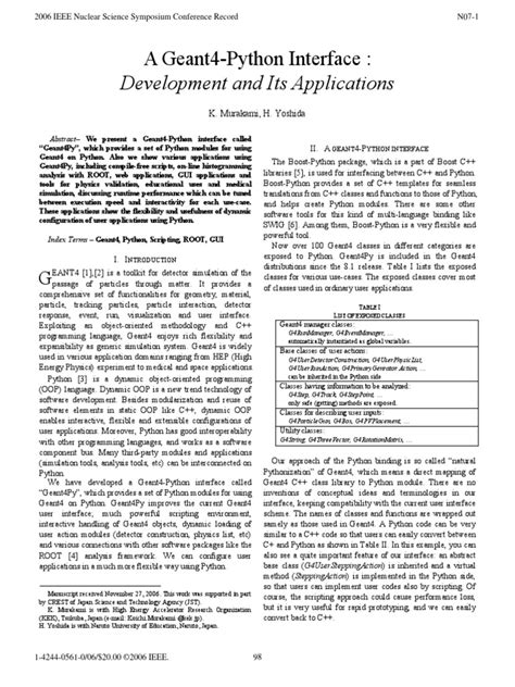 a geant4 python interface development and its applications pdf