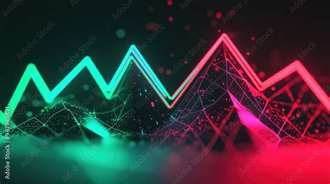 A Glowing Graph With Two Diverging Lines One In Green And The Other In