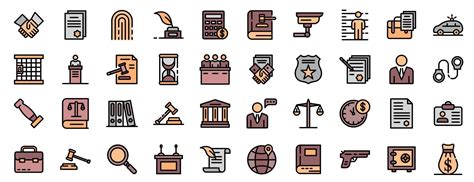 Lawyer Icons Vector Flat 8603875 Vector Art At Vecteezy