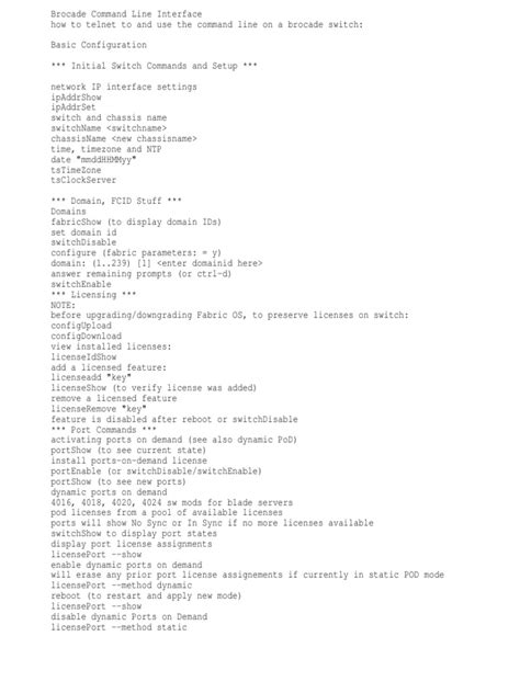configure and manage brocade switches using the command line interface