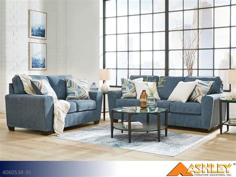 Ashley Cashton Blue Sofa And Loveseat 2 Piece Set Blue Rentmart