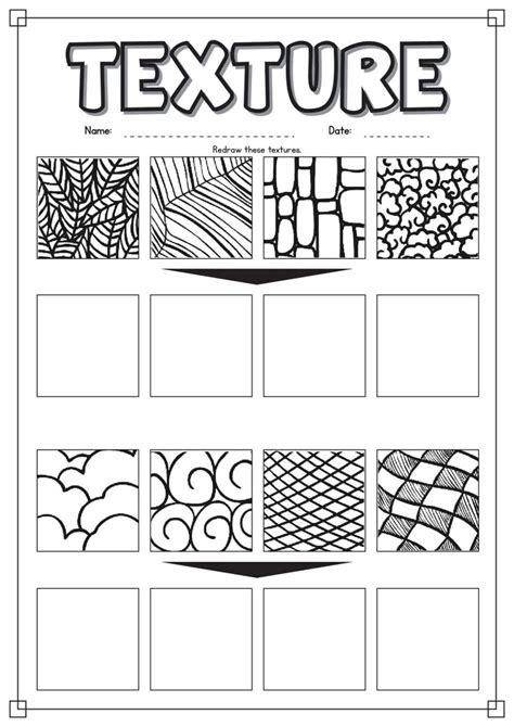 drawing texture worksheet art basics art lessons elementary