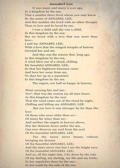 Annabel Lee By Edgar Allan Poe Goodreads