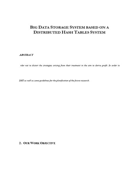 Big Data Storage System Based On A Distributed Hash Tables System Pdf Apache Hadoop Map Reduce