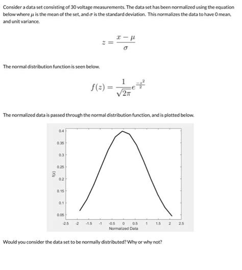 solved consider a data set consisting of 30 voltage