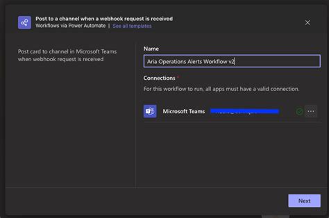 aria operations alerts to microsoft teams via workflows