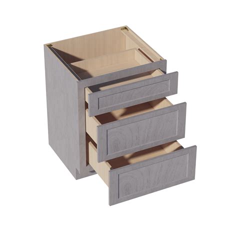Hlg Db27 Light Gray Shaker 27 3 Drawers Base Cabinet Venus Cabinetry