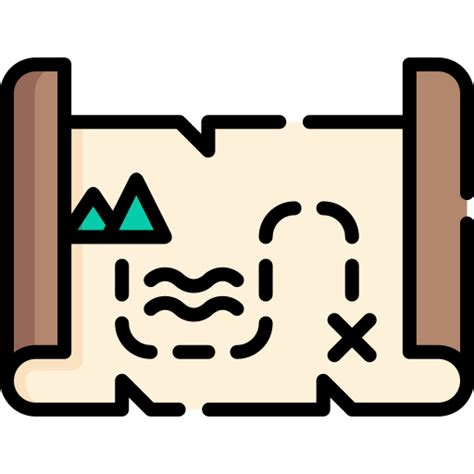 Treasure Map Special Lineal Color Icon