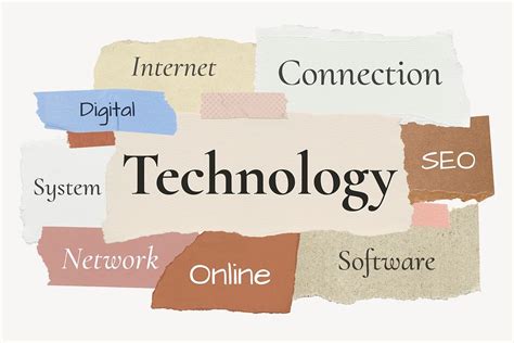 Technology Word Torn Paper Typography Premium PSD Rawpixel