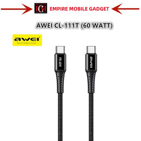 Awei CL T PD WATT A AWEI CL T PD WATT A ชารจเรว TYPE C เปน TYPE C ขอมล ทราน