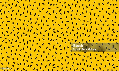 작은 대시 배경입니다 노란색 배경에 반점 질감이 있는 벡터 Seamless Pattern 가능성에 대한 스톡 벡터 아트 및 기타 이미지 가능성 검은색 고풍스런