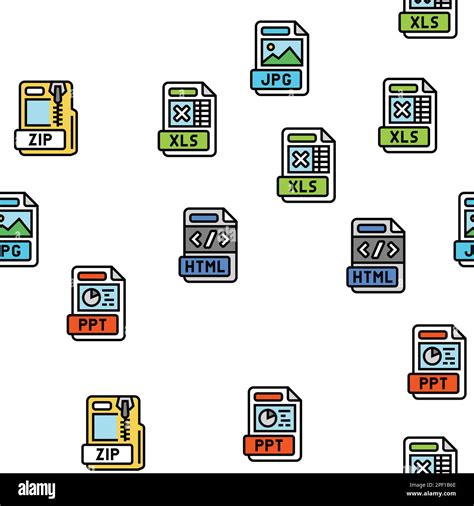 File Format Document Vector Seamless Pattern Stock Vector Image And Art Alamy