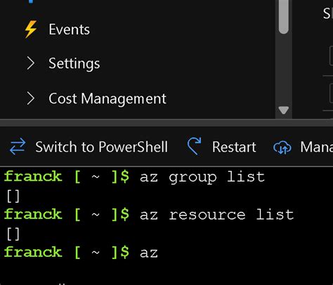 why does azure command line interface cli list no groups and no