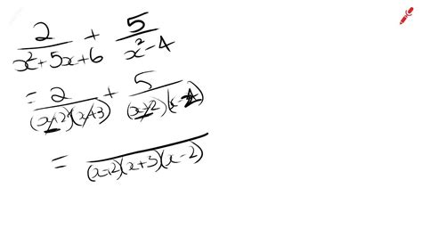 Adding Fractions With Quadratic Denominators 2 Youtube