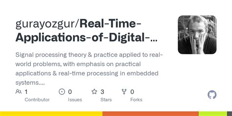 Github Gurayozgurreal Time Applications Of Digital Signal Processing Signal Processing