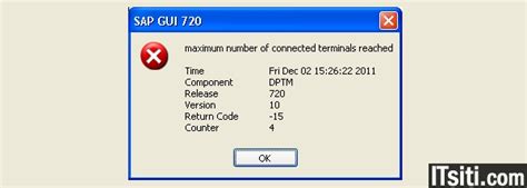 sapgui maximum number of connected terminals reached