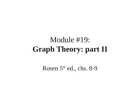 Ppt Module 19 Graph Theory Part Ii Dokumen Tips