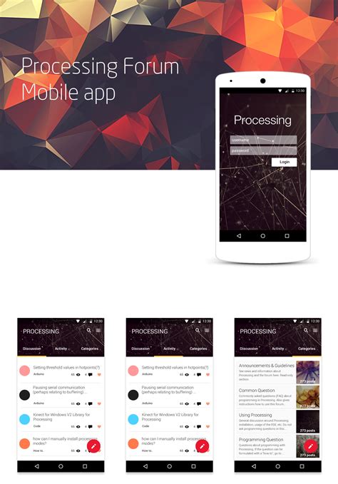 Processing Forum Mobile App Concept Android On Behance