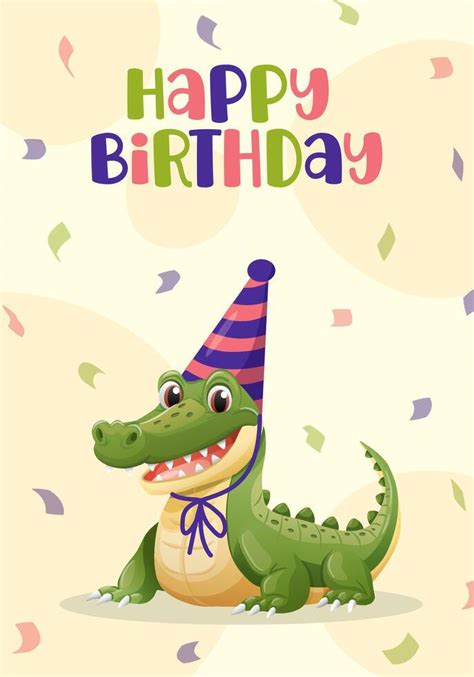 Colorful Birthday Alligator Celebration Image 69801106 Vector Art At