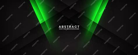 Premium Vector 3d Black Techno Abstract Background Overlap Layer On Dark Space With Green