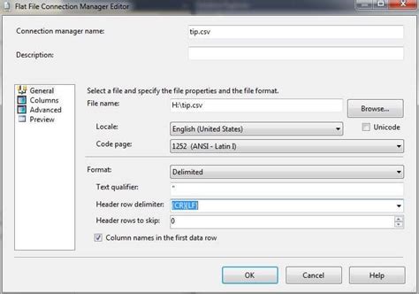 Configure The Flat File Source In Ssis 2012 To Read Csv Files