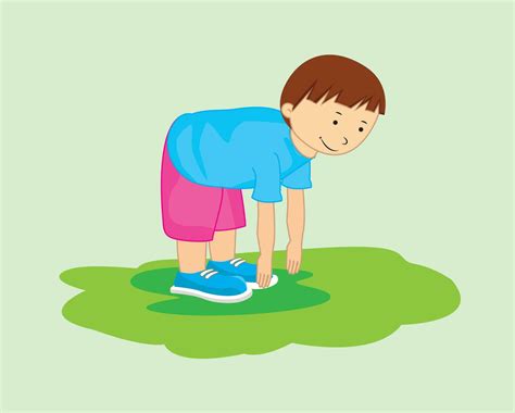 Boy Doing Bent Exercise Outdoor 30555975 Vector Art At Vecteezy