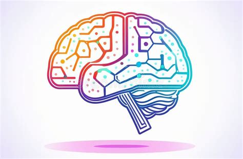 hi tech illustration of futuristic robotics brains shaped as human