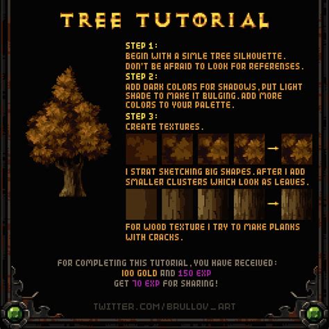 Tree Tutorial Pixel Art Tutorial Pixel Art Games Pixel Art Design